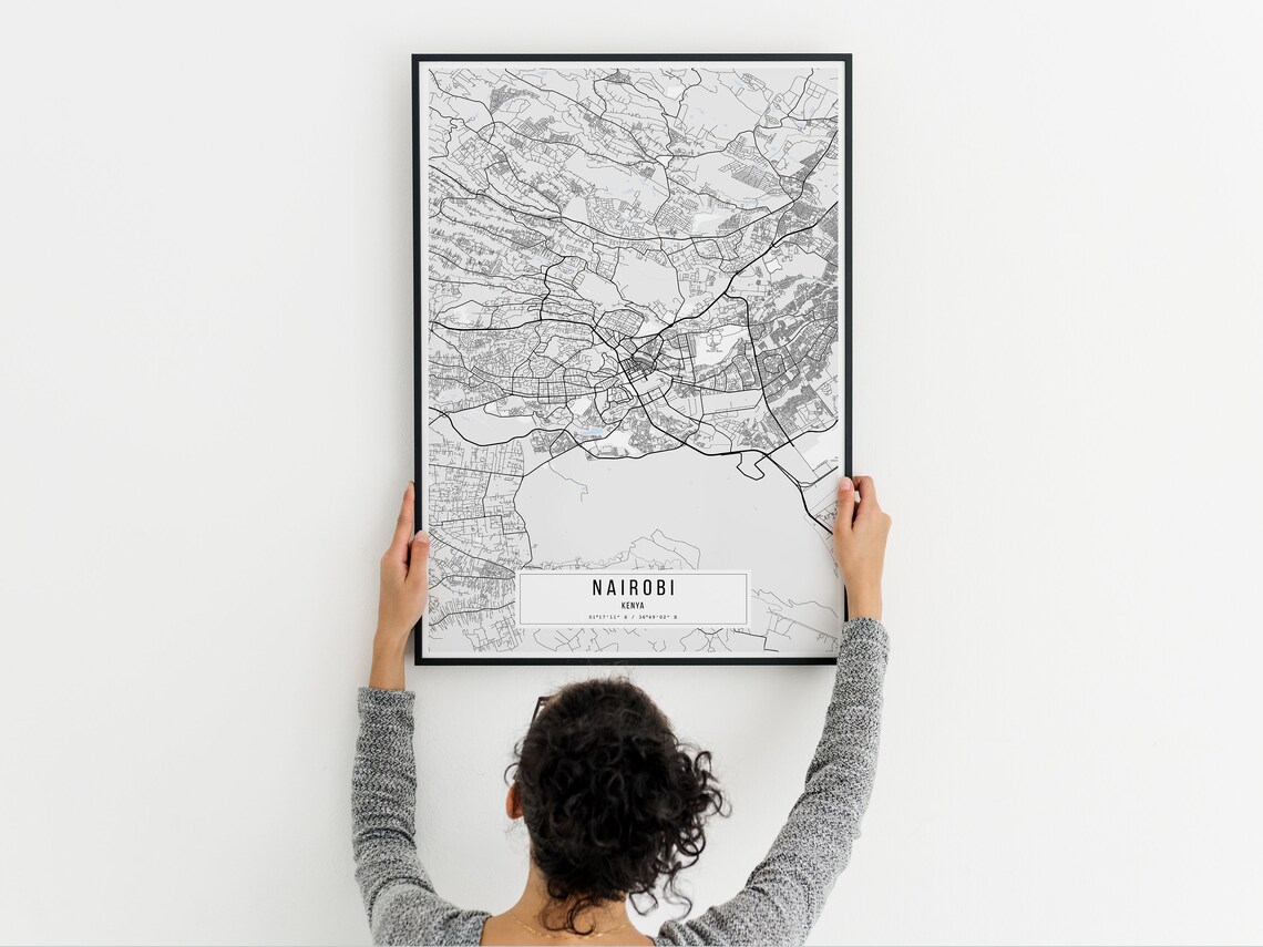 Nairobi Map Poster Nairobi City Map Poster Nairobi City | Etsy