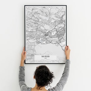 Nairobi Map Poster, Nairobi City Map Poster, Nairobi City Sign, Kenya ...
