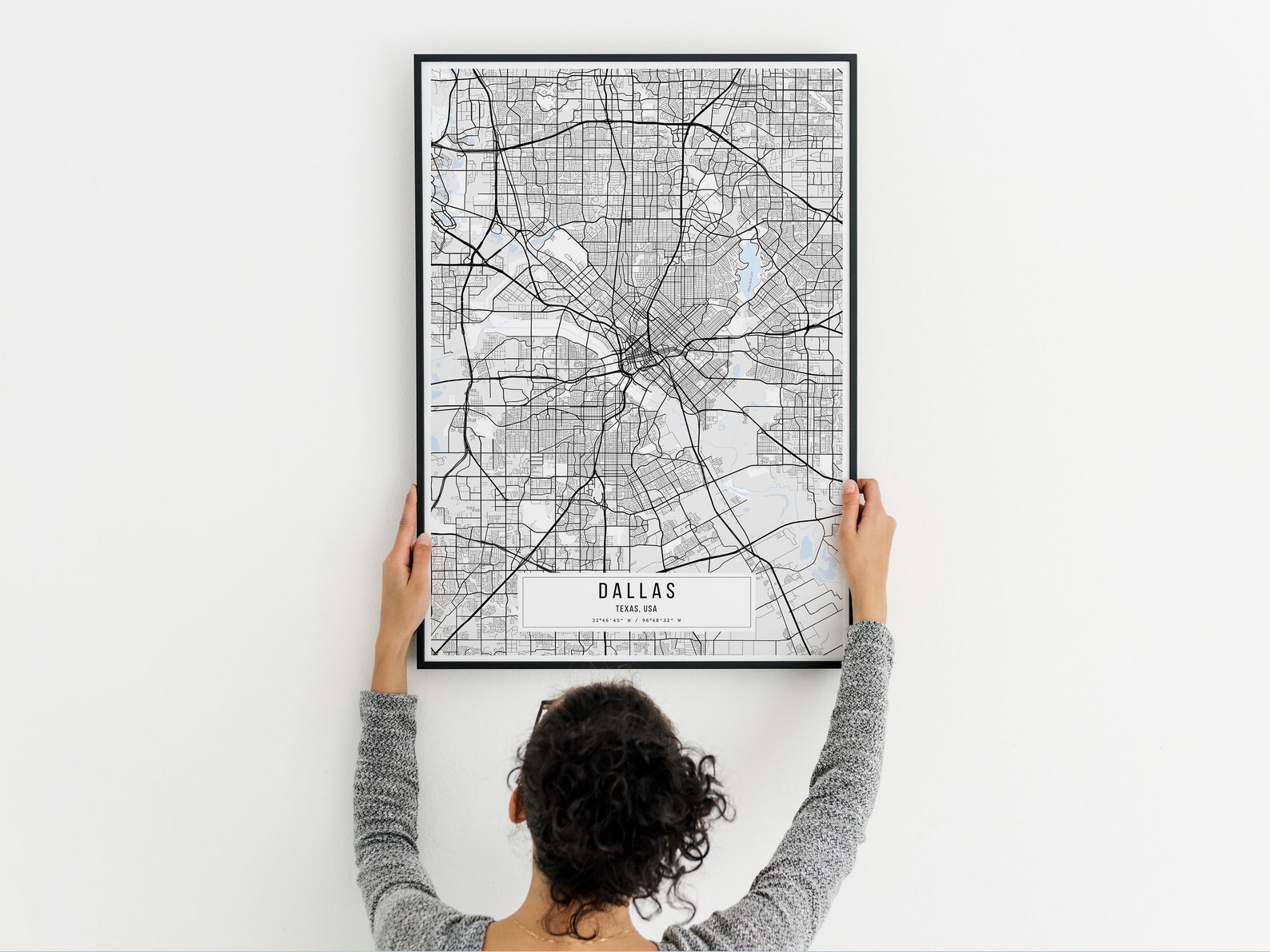 Dallas White Map Poster Dallas Home Decor Dallas Classic Map - Etsy
