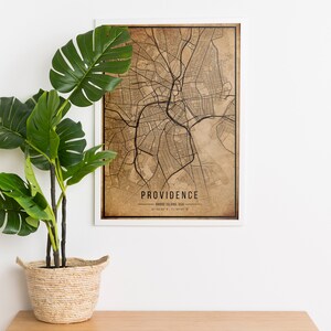 Providence Vintage Map Poster, Providence Old Map, Grunge Providence ...