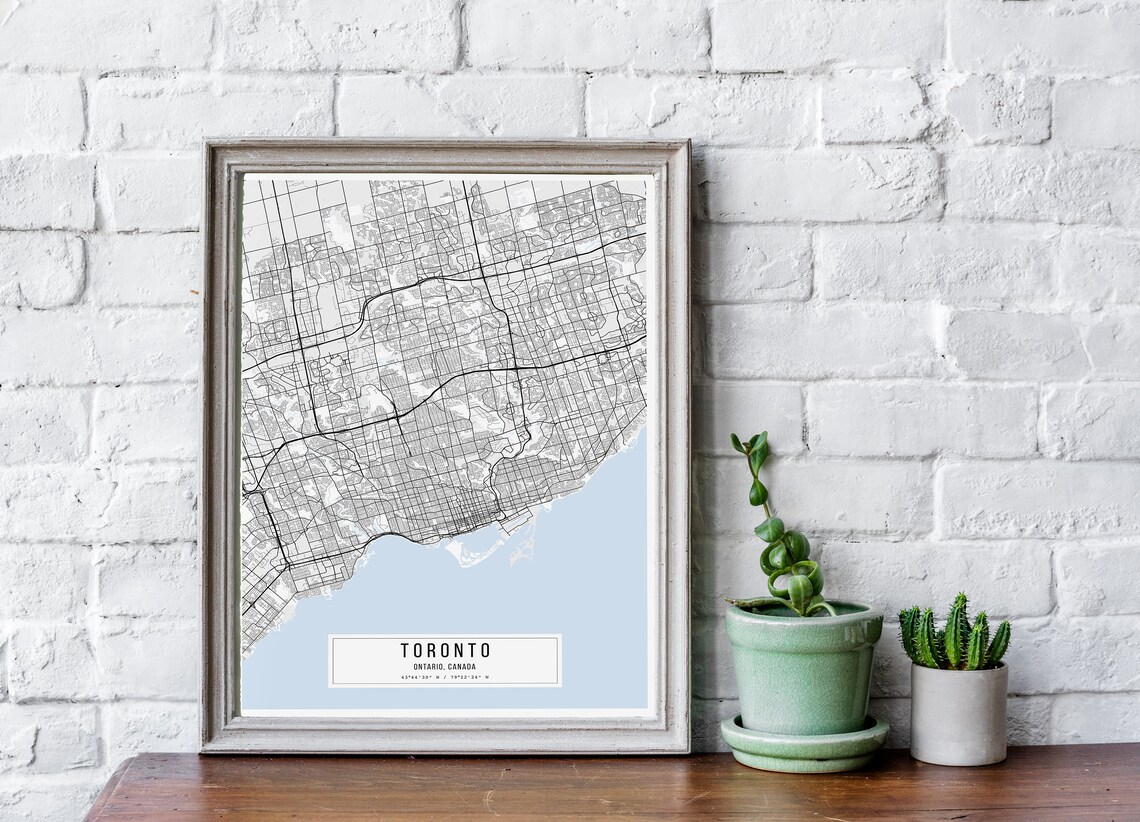 Toronto White Map Poster Toronto Home Decor Toronto Classic - Etsy