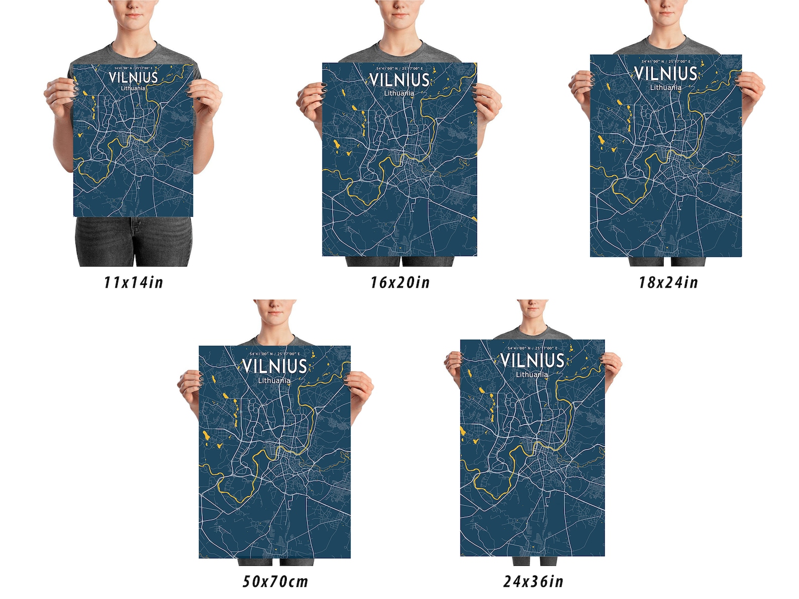 Vilnius Blue Map Poster Vilnius City Blue Map Poster Vilnius - Etsy