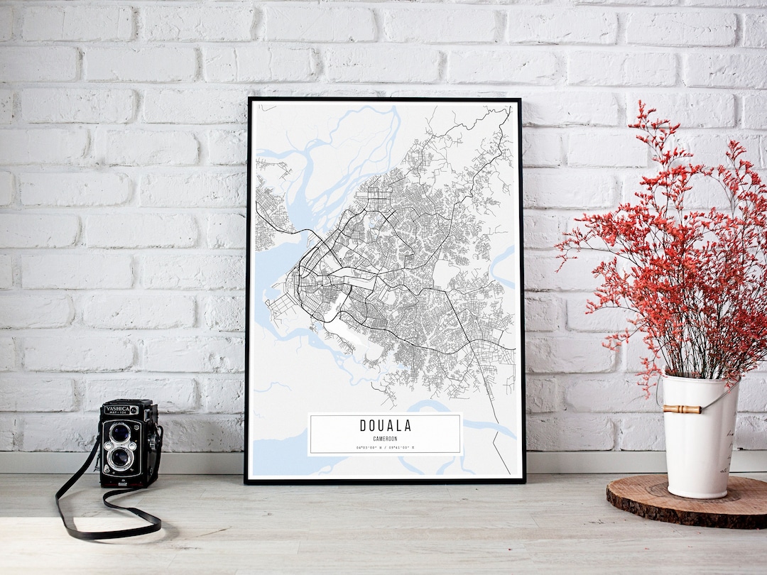 Douala Map Poster, Douala City Map Poster, Douala City Sign, Cameroon ...