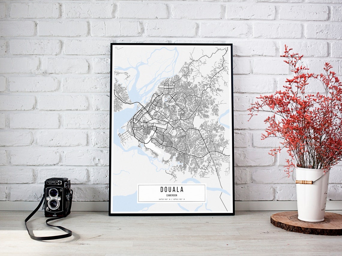 Douala Map Poster Douala City Map Poster Douala City Sign - Etsy