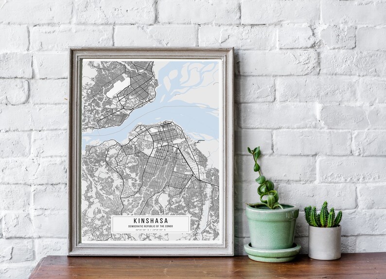 Kinshasa Map Poster Kinshasa City Map Poster Kinshasa City - Etsy