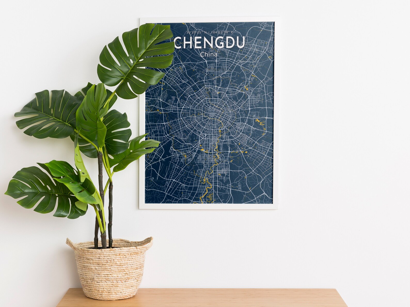 Chengdu Blue Map Poster Chengdu City Modern Map Print - Etsy