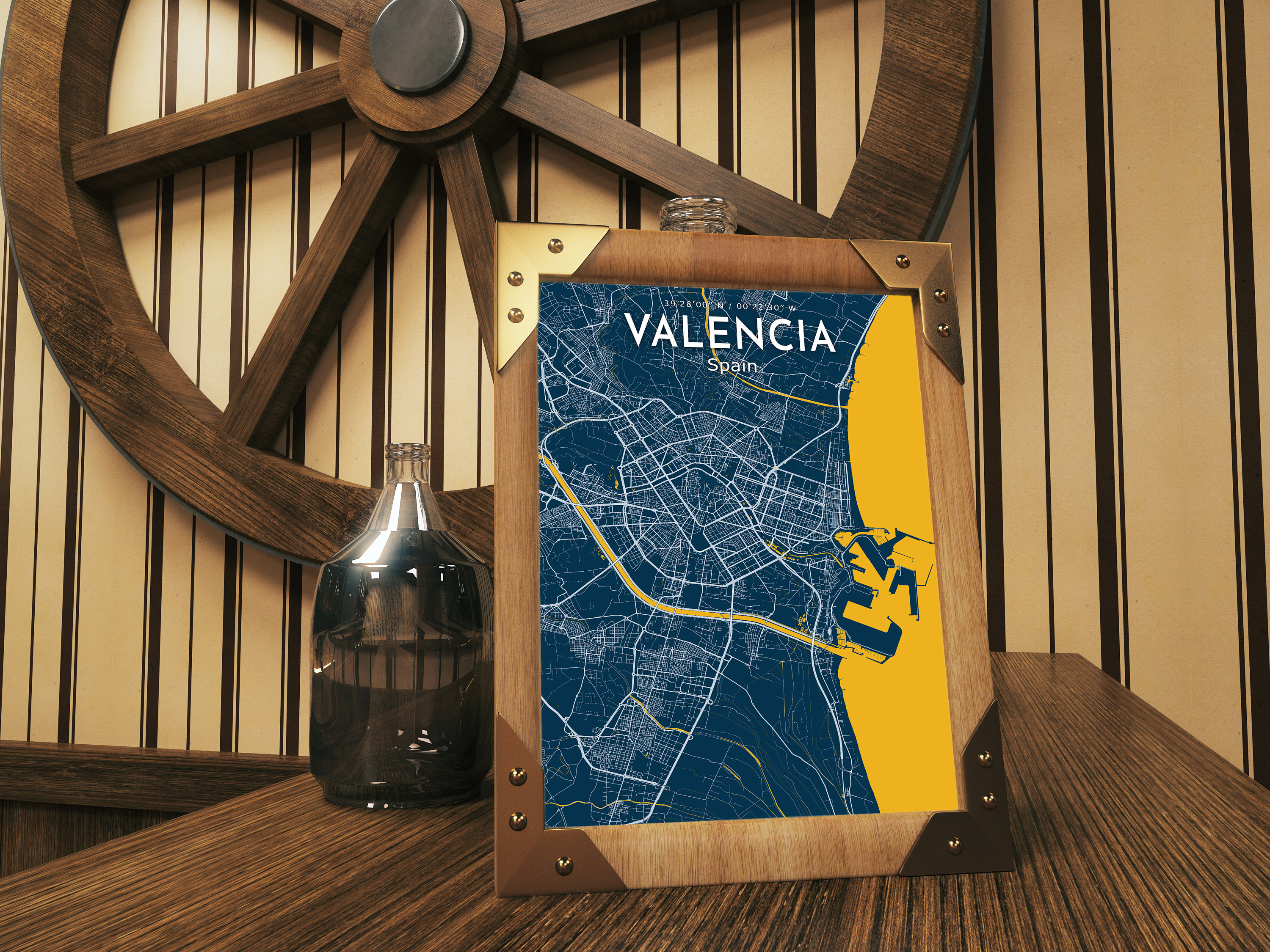 Valencia Blue Map Poster Valencia City Blue Map Poster - Etsy