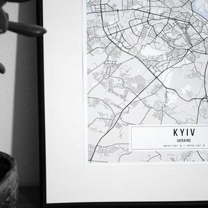 Kyiv White Map Poster Kyiv City Map Poster Kyiv City Sign | Etsy