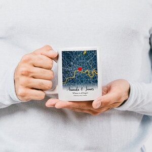 Custom Map Location Cup, Where It All Began Coffee Mug, Personalized ...