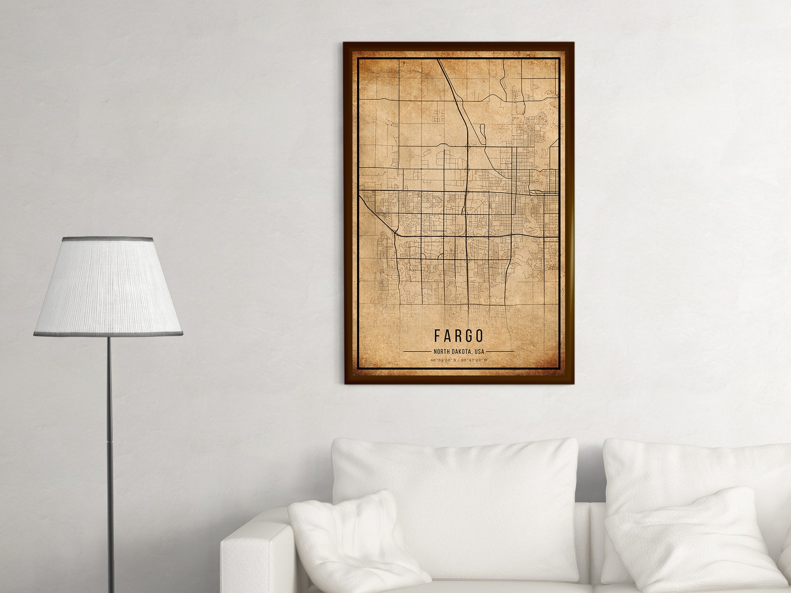 Fargo Vintage Map Poster Fargo Old Map Grunge Fargo Map - Etsy