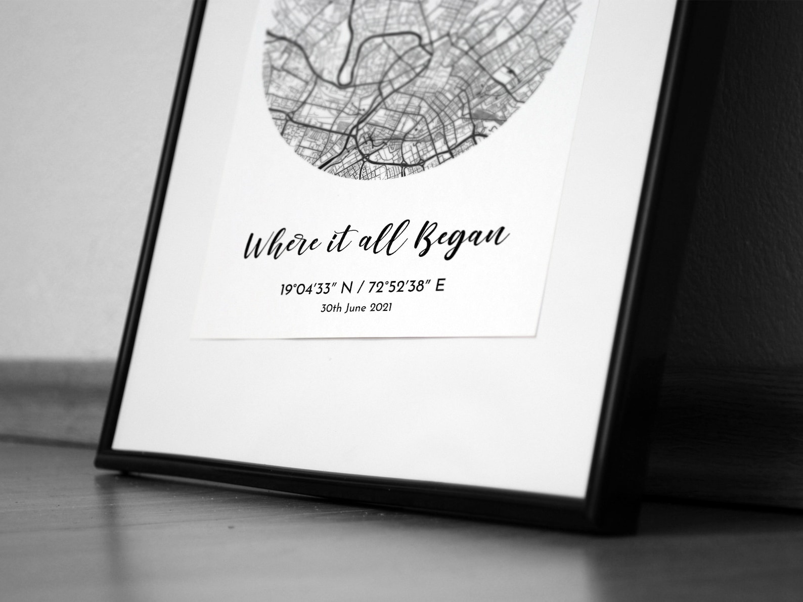 Personalized Where We Met Map Print: Anniversary Gift, First Date Map ...