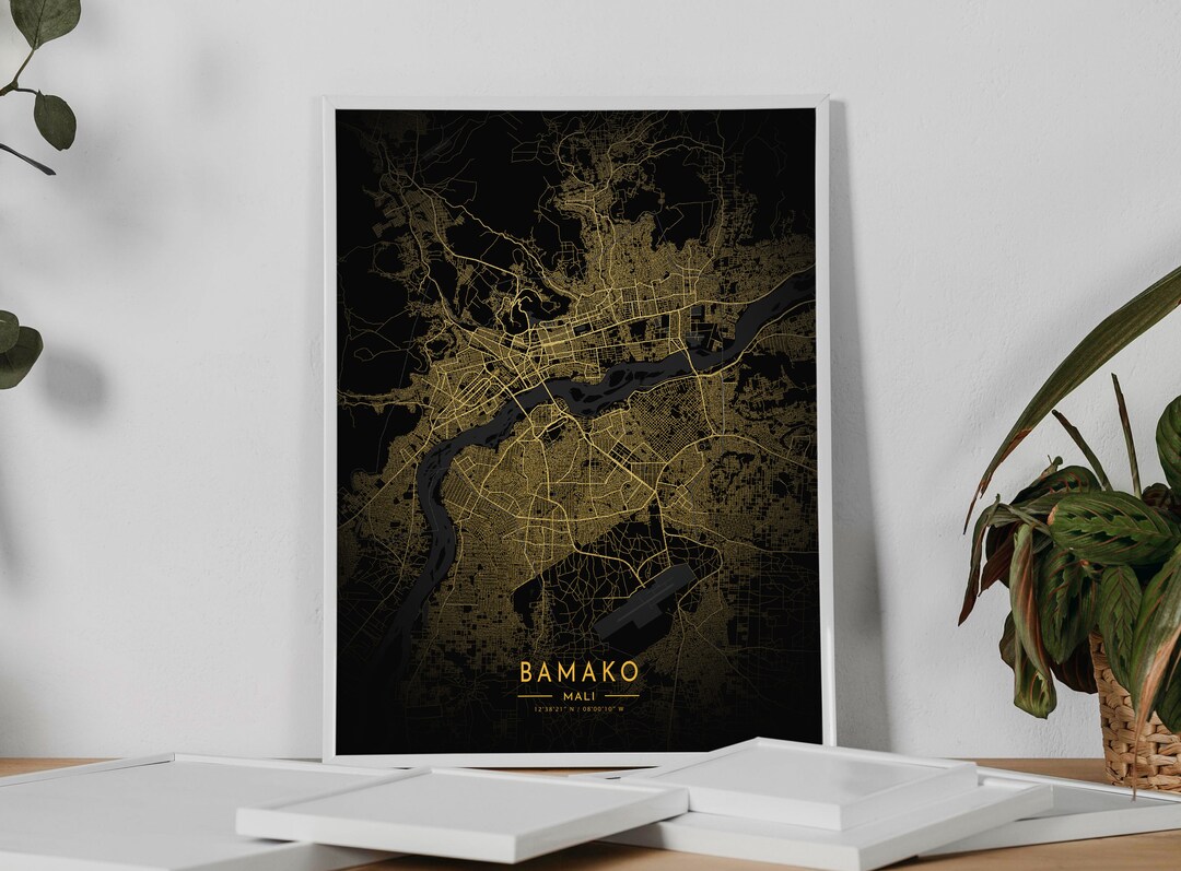 Bamako Custom Map Poster, Bamako City Poster, Bamako Map Printable ...