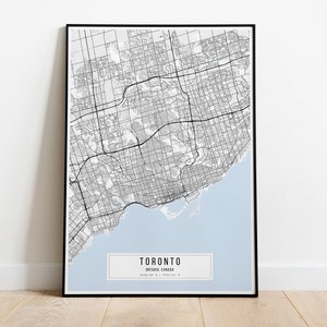 Toronto White Map Poster, Toronto Home Decor, Toronto Classic Map ...