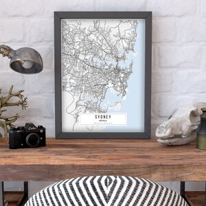 Sydney White Map Poster, Sydney City Classic Map Poster, Sydney City ...
