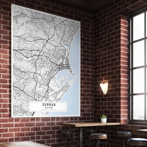 Durban Map Poster, Durban City Map Poster, Durban City Sign, South ...