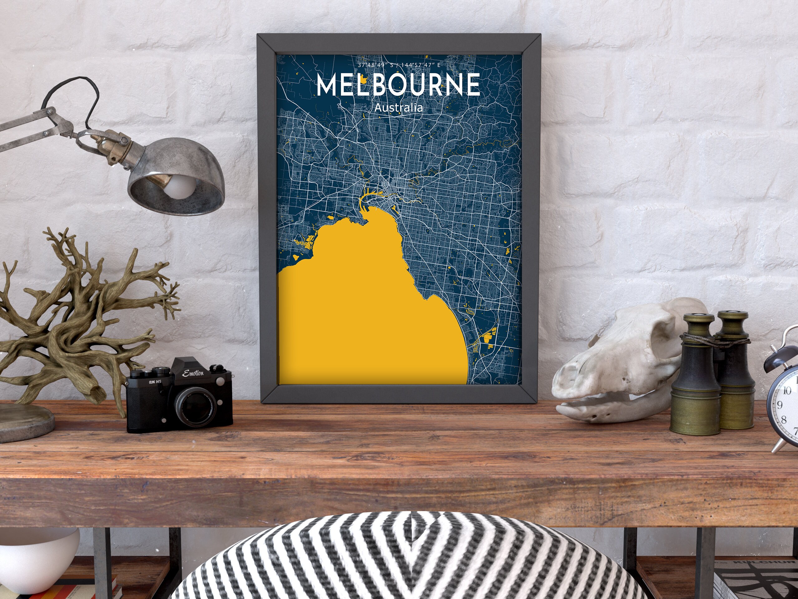 Melbourne Blue Map Poster Melbourne City Blue Map Poster - Etsy
