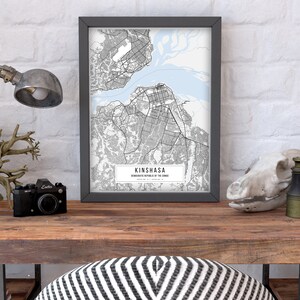 Kinshasa Map Poster, Kinshasa City Map Poster, Kinshasa City Sign, DR ...