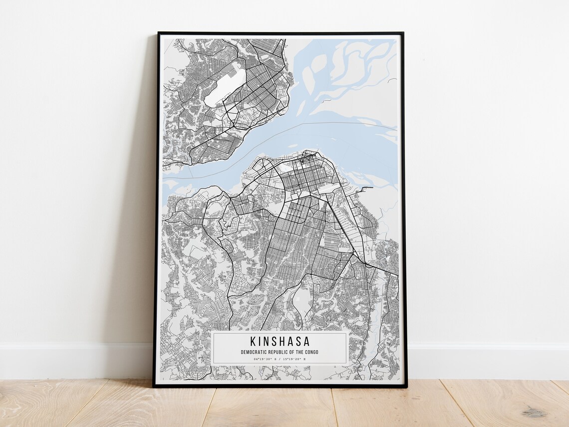 Kinshasa Map Poster Kinshasa City Map Poster Kinshasa City - Etsy