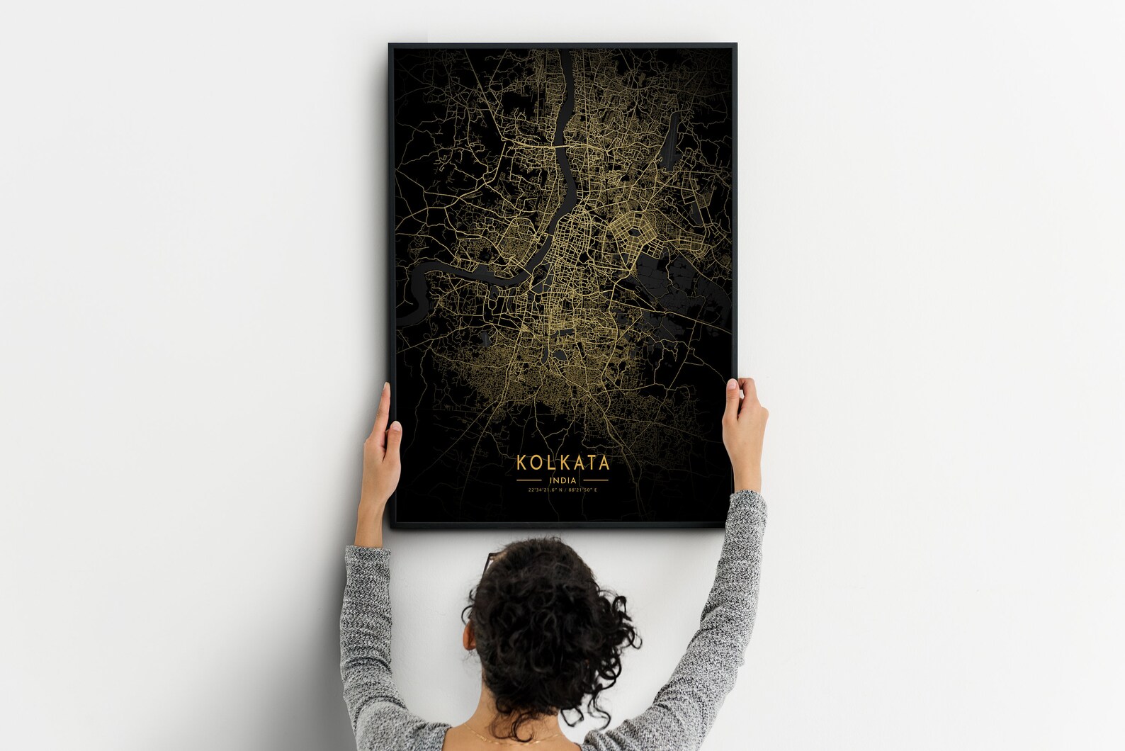 Kolkata Map Poster Kolkata City Gold Map Poster Kolkata - Etsy