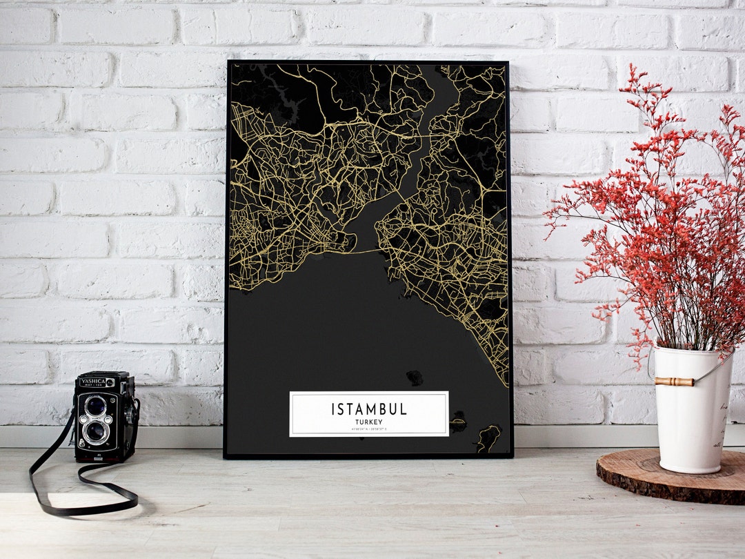 Istanbul Map Poster, Istanbul Gold Map Poster, Istanbul City Map ...