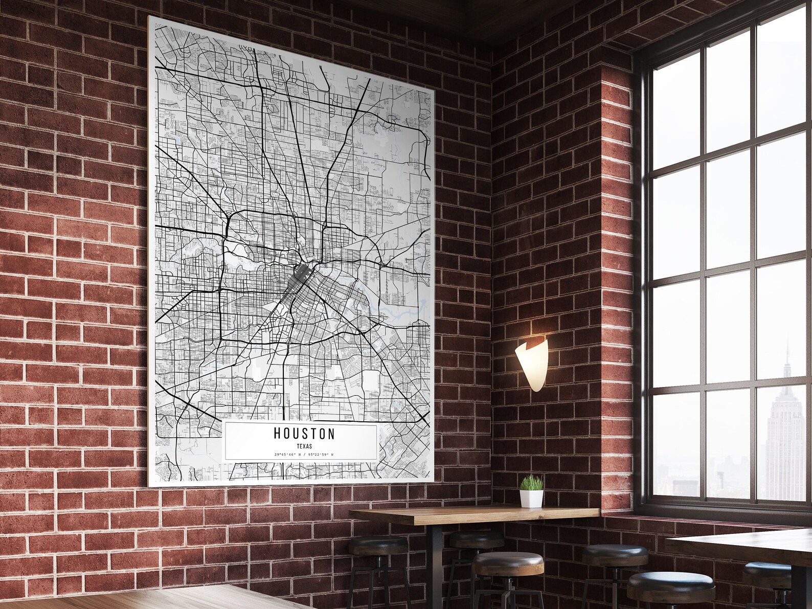 Houston Map Poster Houston City White Map Poster Houston - Etsy
