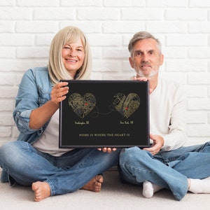 Long Distance Gift, Heart Map, Love Card, Going Away Gift, Custom ...