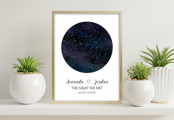 Custom Star Map Print Night Sky Poster Gift for Husband Our - Etsy