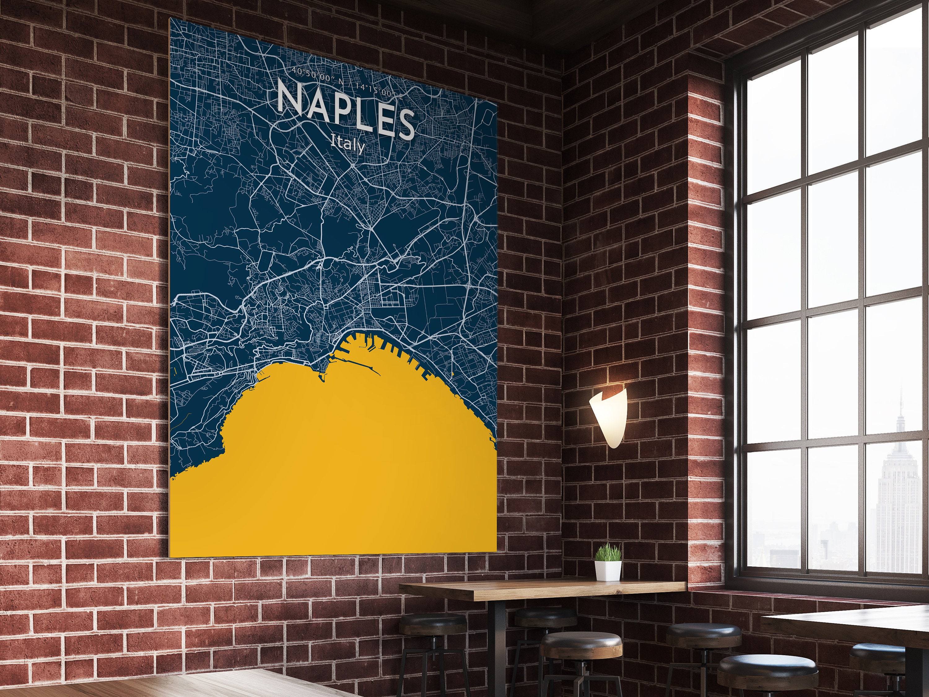 Naples Blue Map Poster Naples City Blue Map Poster Naples - Etsy