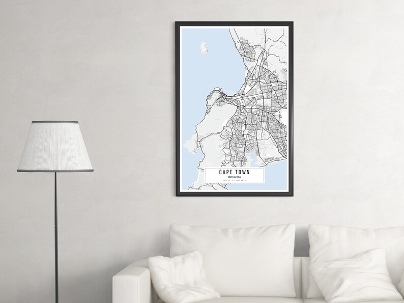 Cape Town Map Poster Cape Town City Map Poster Cape Town | Etsy