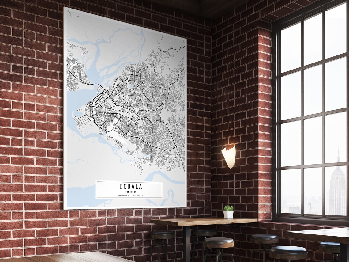 Douala Map Poster Douala City Map Poster Douala City Sign - Etsy