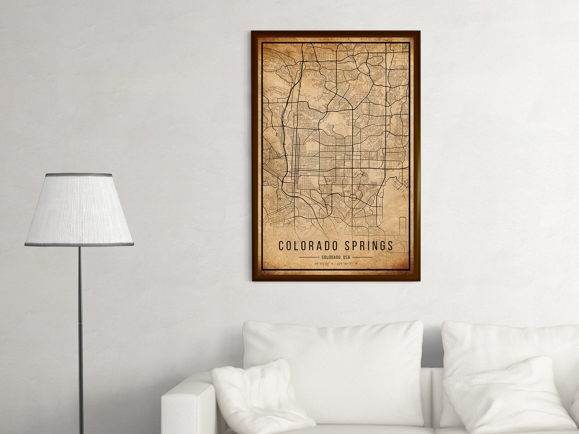 Colorado Springs Vintage Map Poster Colorado Springs Old Map - Etsy