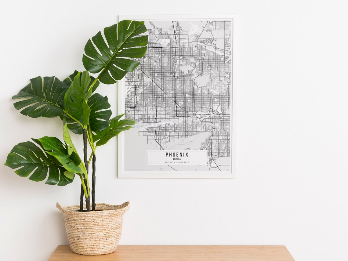 Phoenix Map Poster Phoenix City Map Poster Phoenix City | Etsy