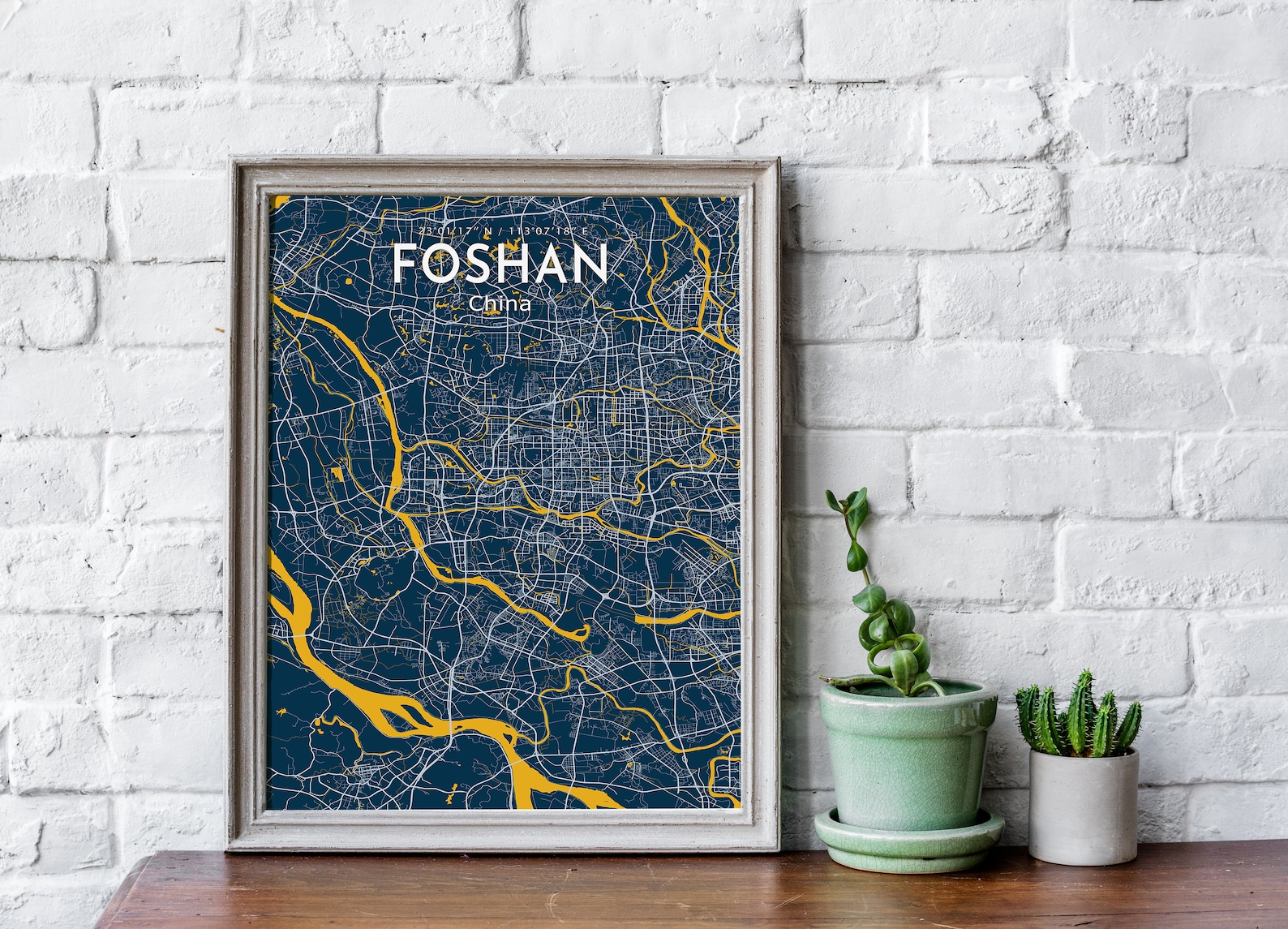 Foshan Blue Map Poster Foshan City Modern Map Print Foshan - Etsy