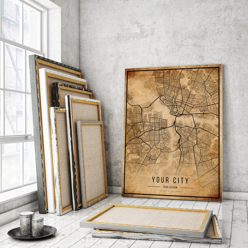 Custom Old Map Print, Map Poster Download, Printable Wall Art, Choose ...