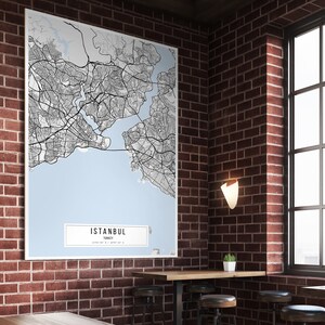 Istanbul White Map Poster, Istanbul Home Decor, Istanbul Classic Map ...