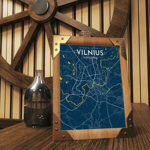 Vilnius Blue Map Poster, Vilnius City Blue Map Poster, Vilnius City ...