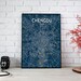 Chengdu Blue Map Poster Chengdu City Modern Map Print - Etsy