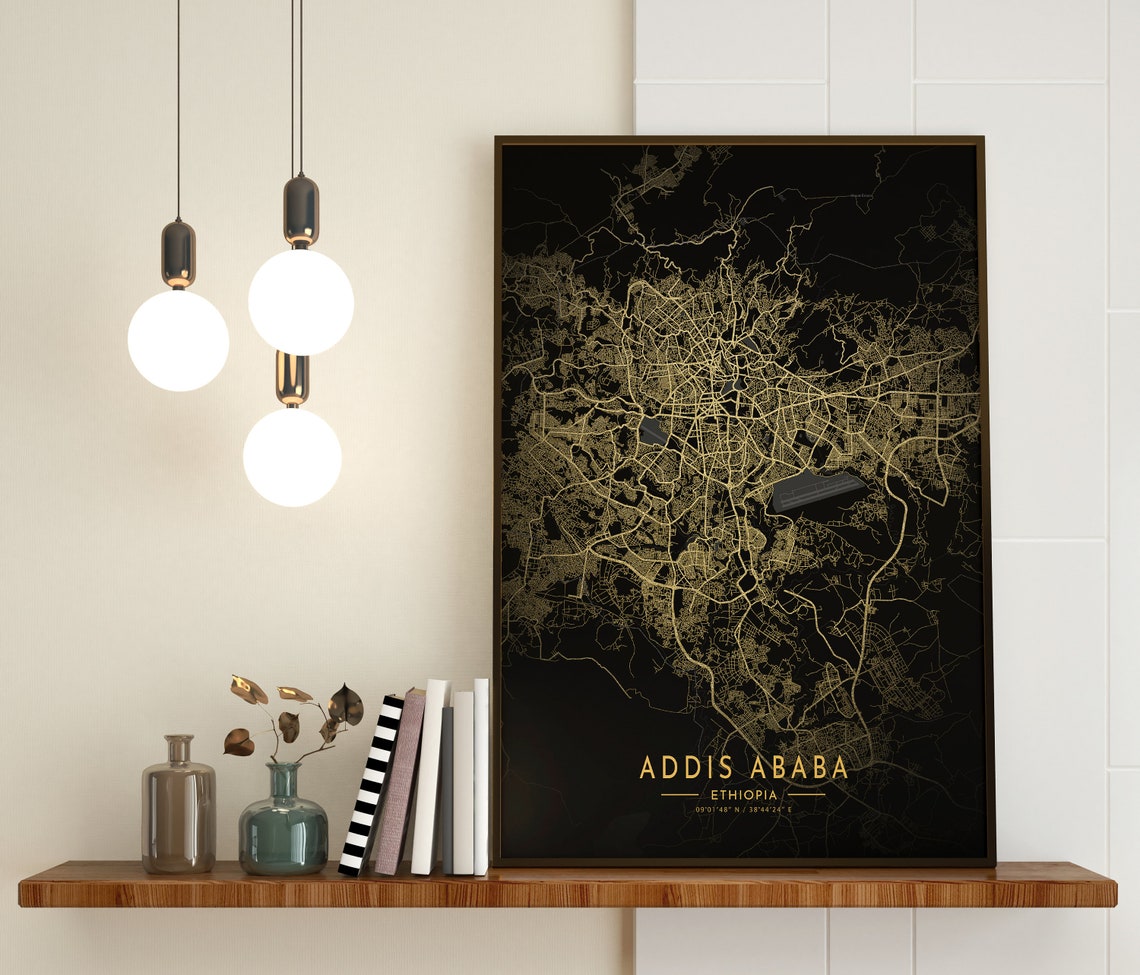 Addis Ababa Custom Map Poster Addis Ababa City Poster Addis - Etsy