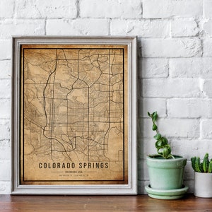 Colorado Springs Vintage Map Poster Colorado Springs Old Map - Etsy