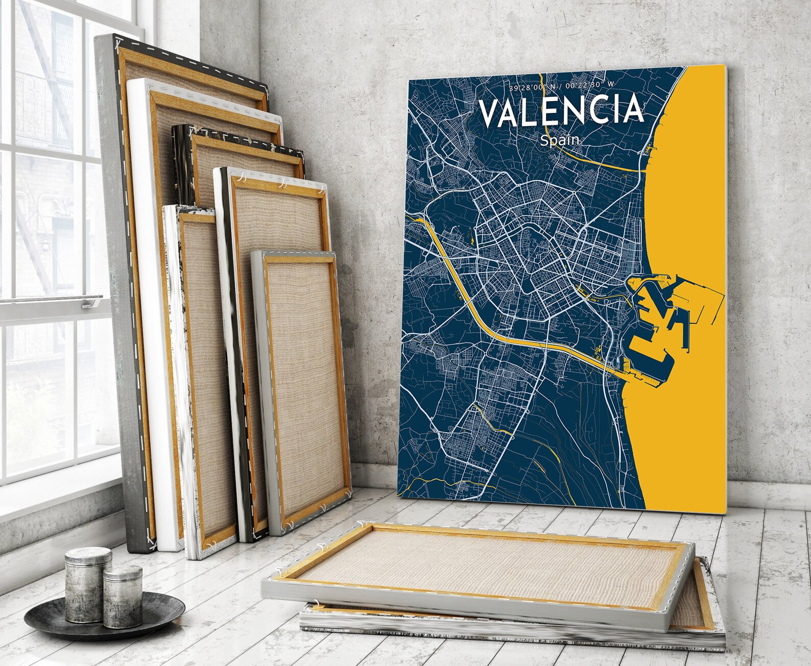 Valencia Blue Map Poster Valencia City Blue Map Poster - Etsy