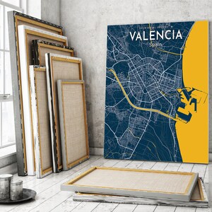 Valencia Blue Map Poster, Valencia City Blue Map Poster, Valencia City ...