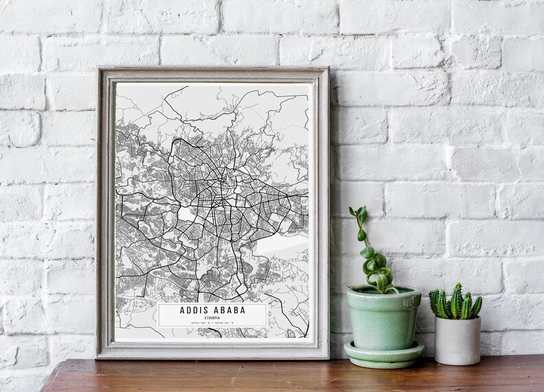 Addis Ababa Map Poster Addis Ababa City Map Poster Addis - Etsy