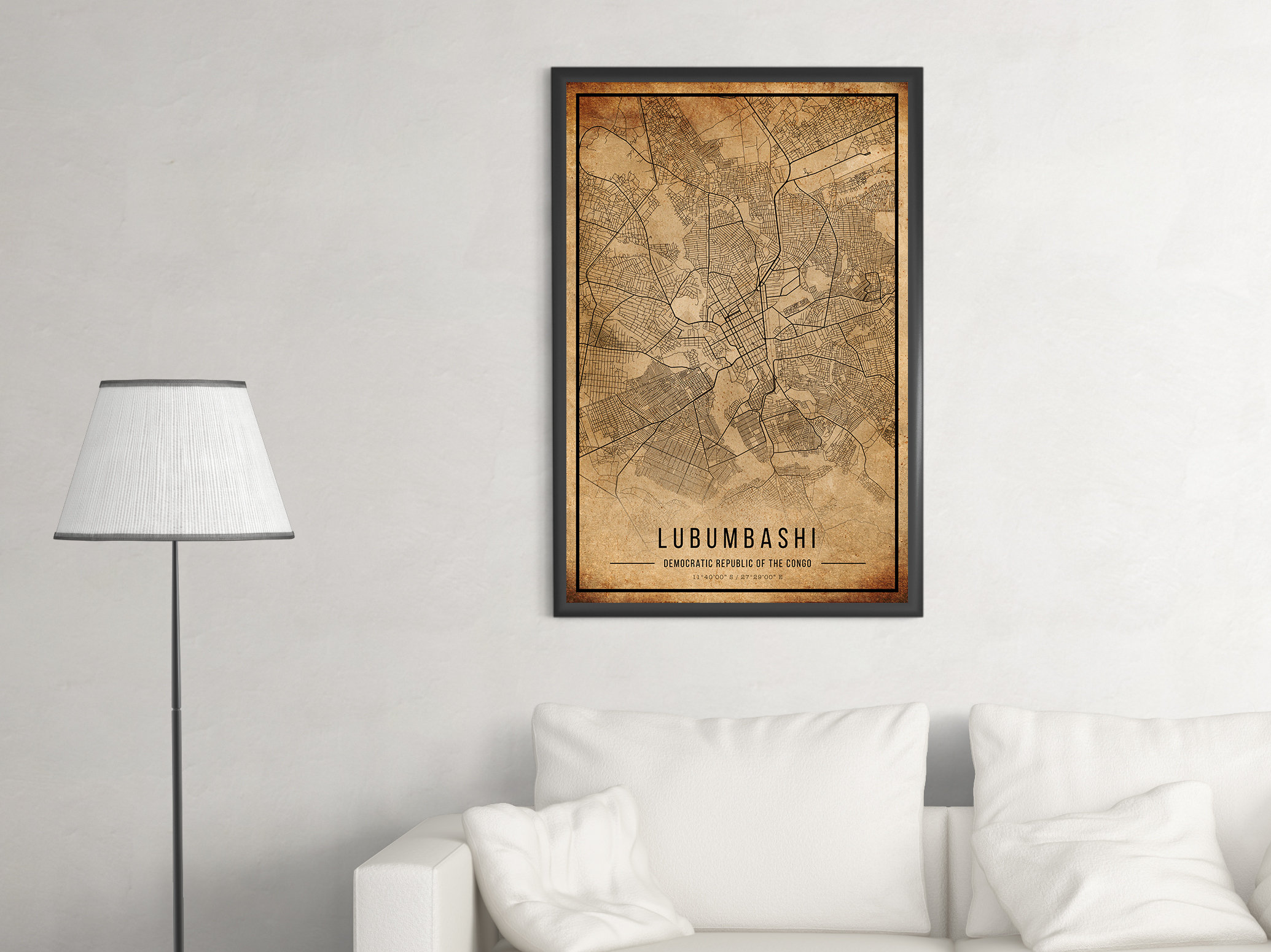 Lubumbashi Vintage Map Poster Lubumbashi Old Map Grunge - Etsy