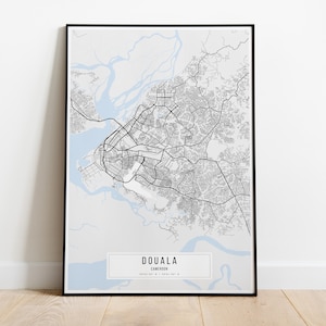 Douala Map Poster, Douala City Map Poster, Douala City Sign, Cameroon ...