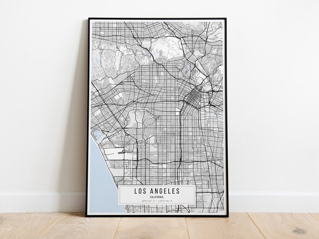 Los Angeles Map Poster, Los Angeles City Map Poster, Los Angeles City ...