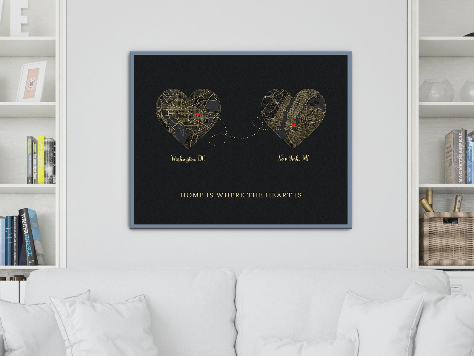 Long Distance Gift Heart Map Love Card Going Away Gift | Etsy