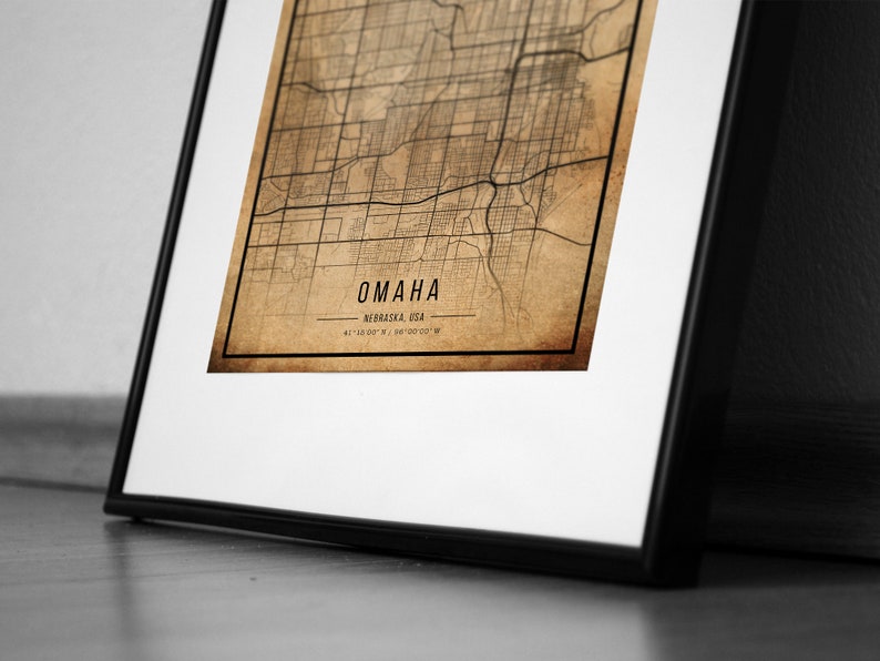 Omaha Vintage Map Poster Omaha Old Map Grunge Omaha Map - Etsy