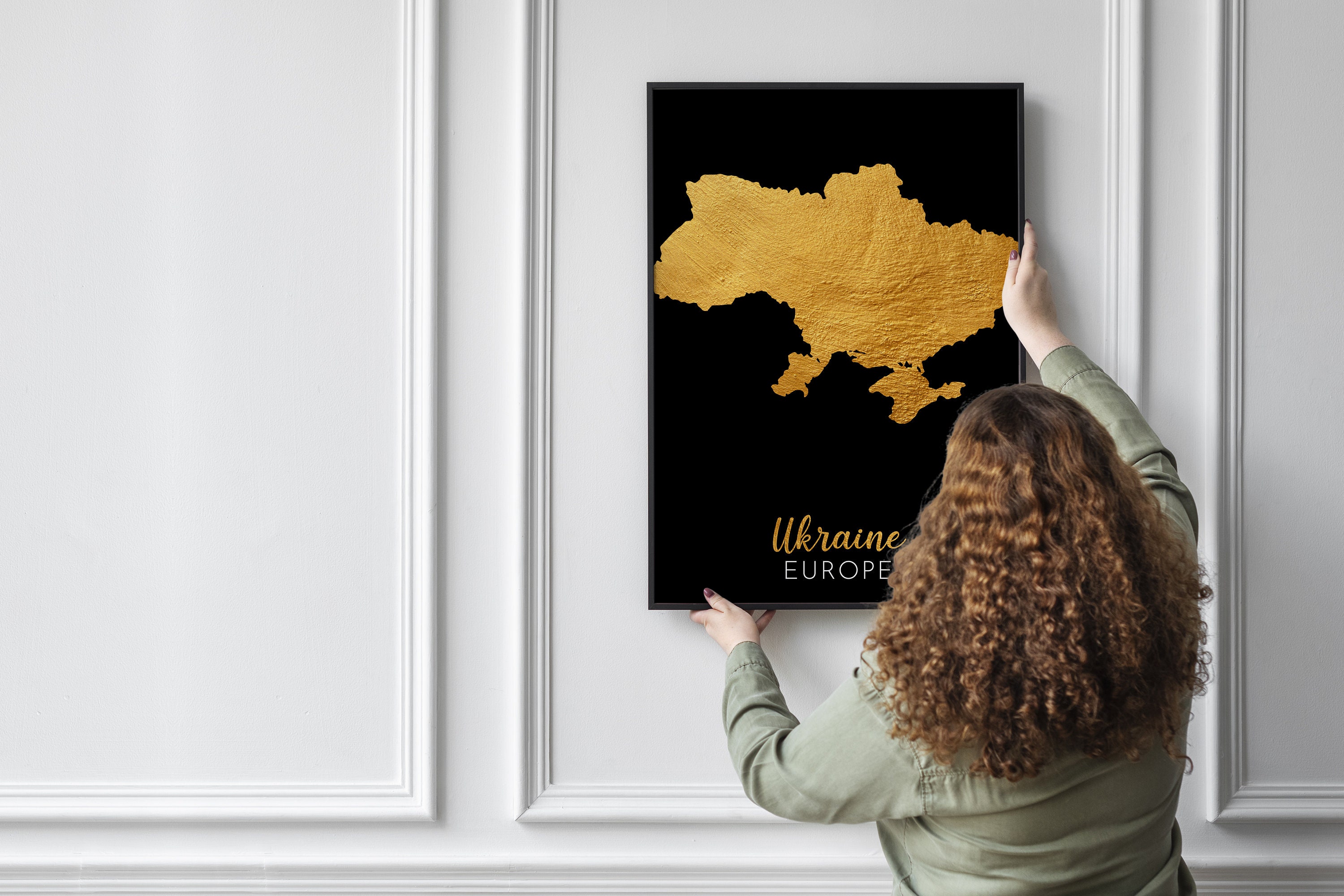 Ukraine Gold Map Poster We Stand With Ukraine Sign Ukraine | Etsy