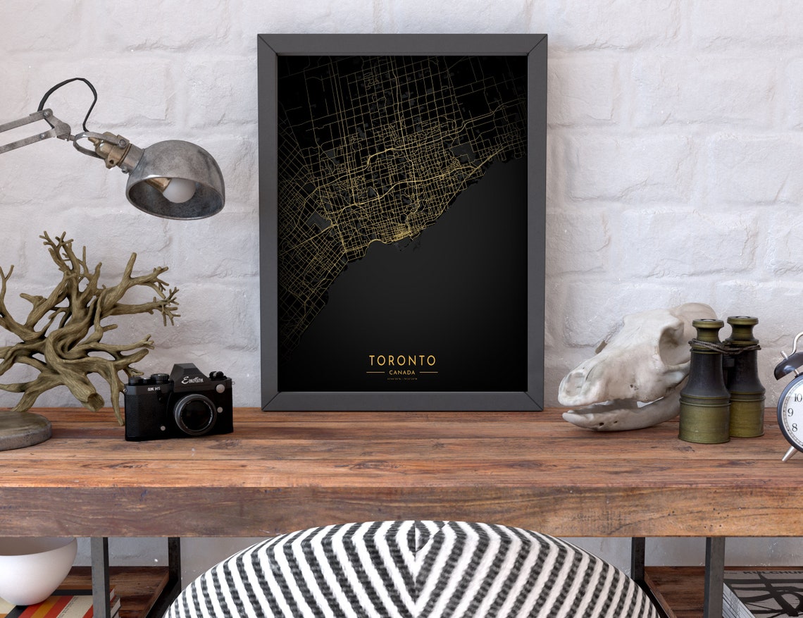 Toronto Map Poster Canada Wall Art Decor Toronto City Map | Etsy