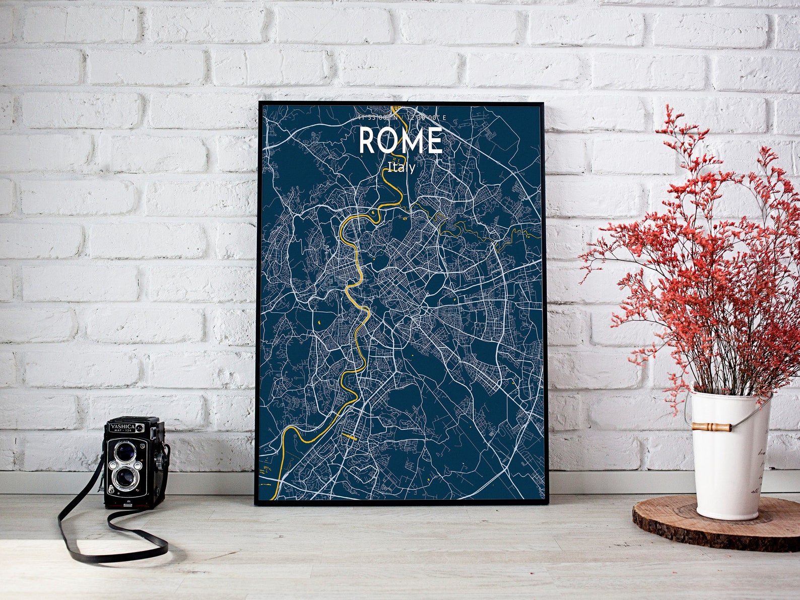 Rome Blue Map Poster Rome City Blue Map Poster Rome City - Etsy